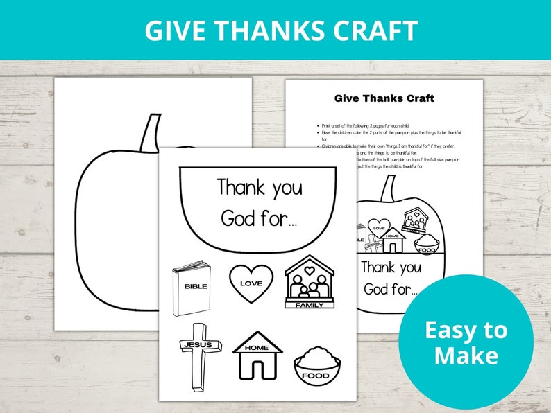 Give Thanks to the Lord, Bible Story Activity, Sunday School Craft ...