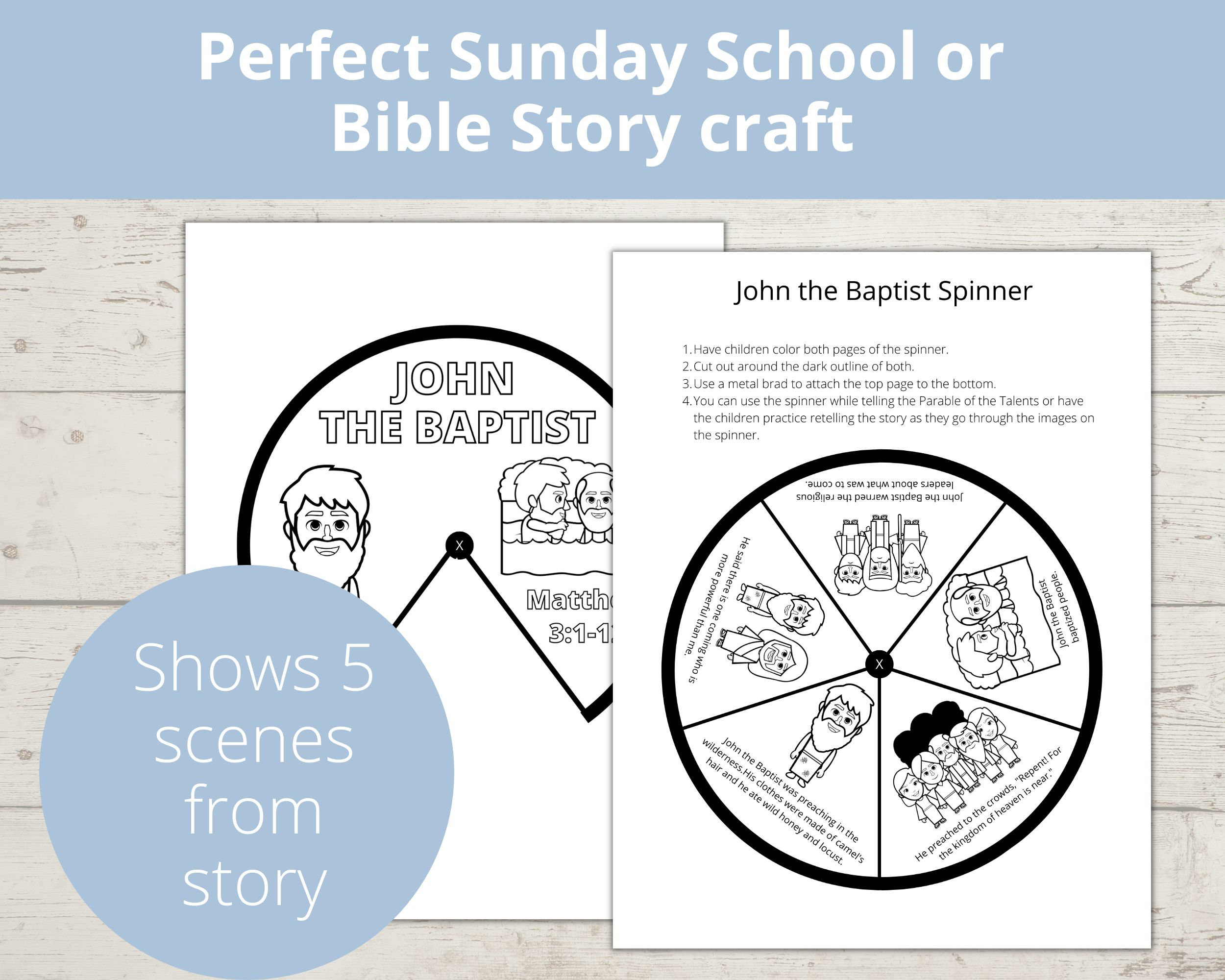 John the Baptist, Bible Story Activity, Sunday School Craft, Homeschool ...