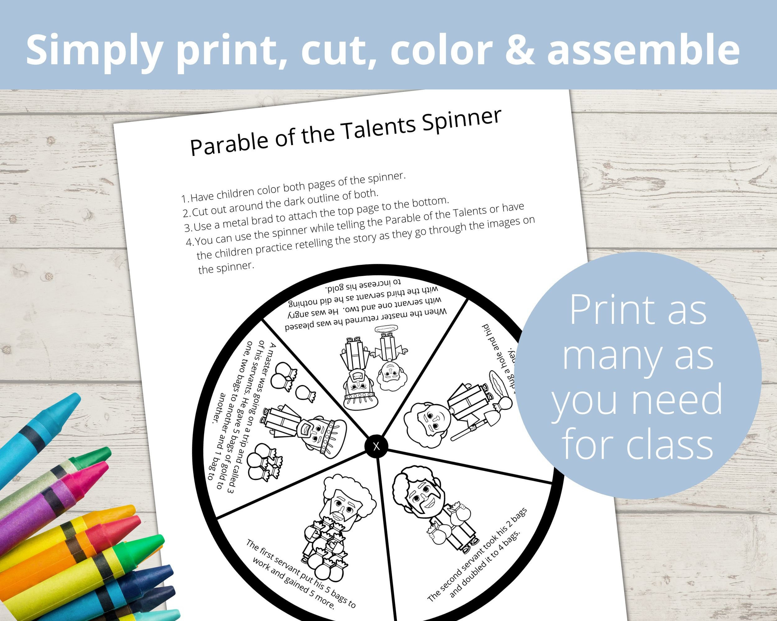 Parable of the Talents, Jesus Teaching, Bible Story Activity, Sunday ...