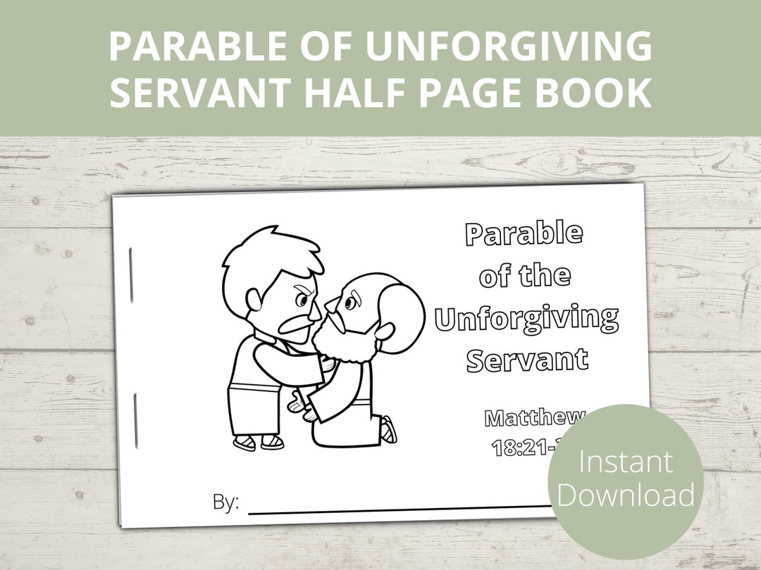 Parable of Unforgiving Servant, Mini Booklet, Preschool Bible ...
