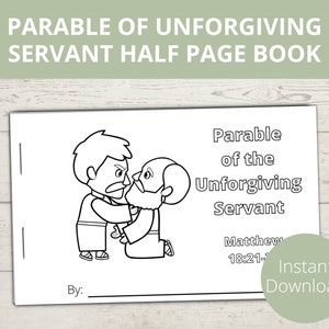 Parable of Unforgiving Servant, Mini Booklet, Preschool Bible ...