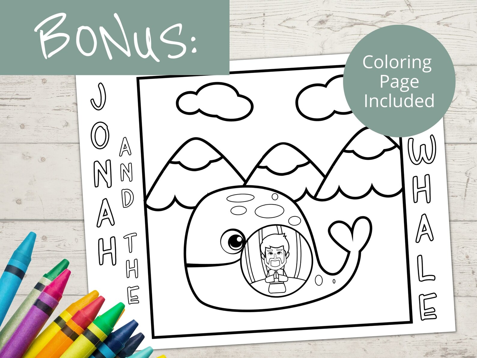 Jonah and the Whale, Bible Activity, Church Kids Activity, Sunday ...