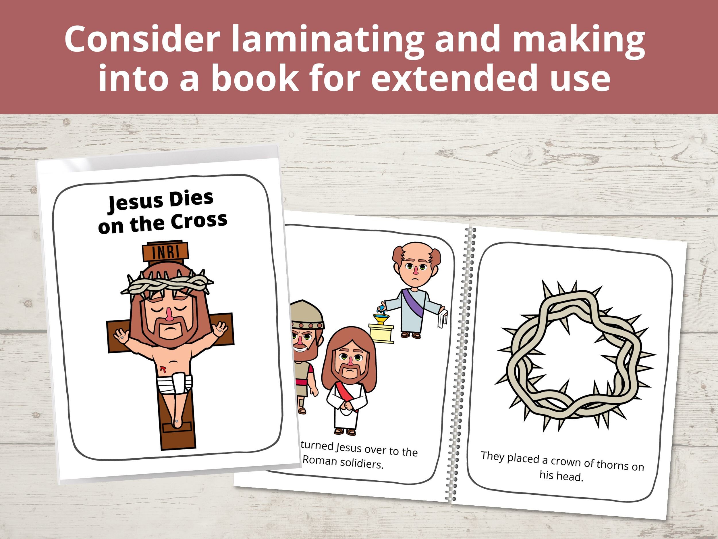 Jesus on the Cross, Easter Story, Bible Story Poster, Bible Coloring ...