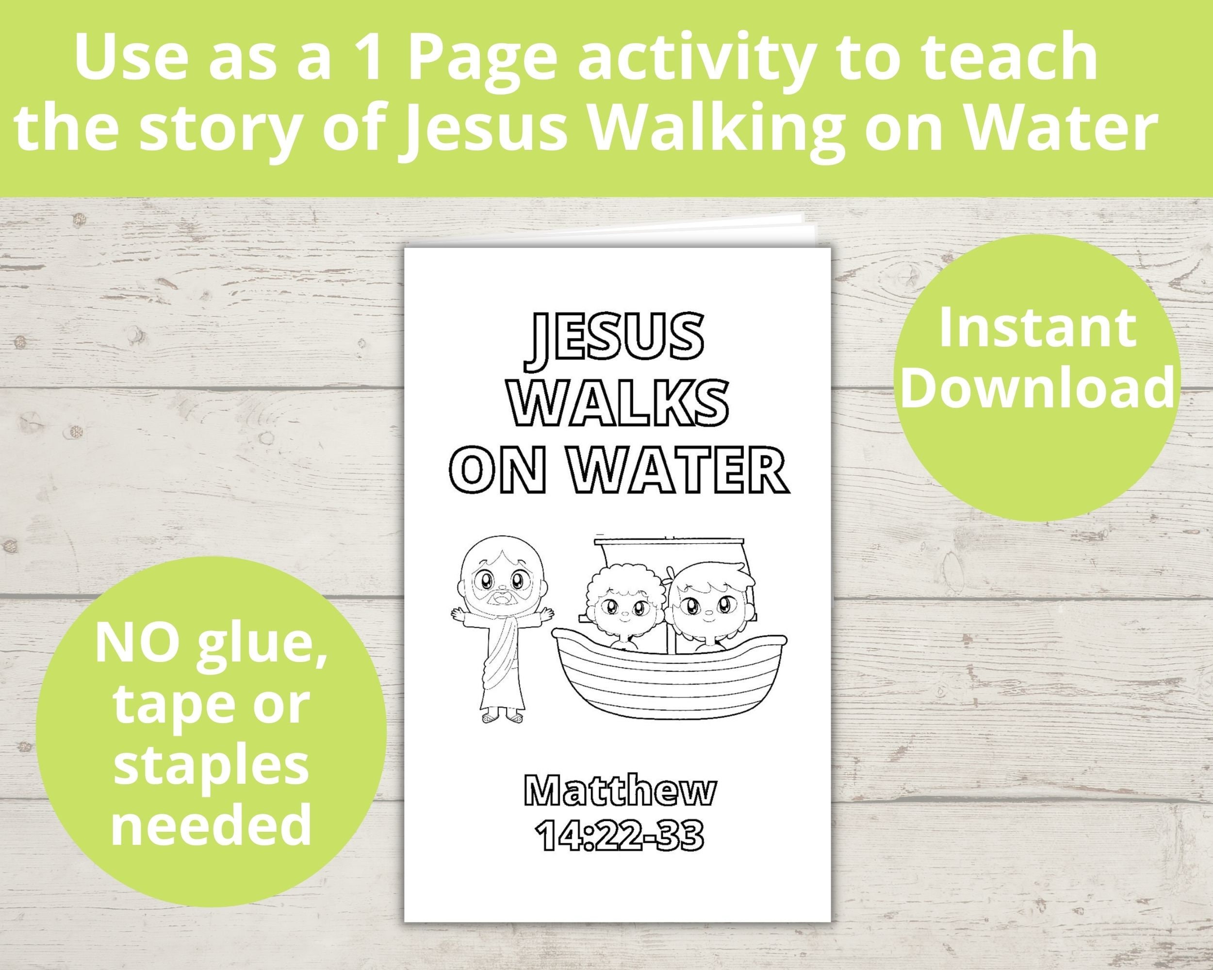 Jesus Walks on Water Sunday School Craft, New Testament Bible Story ...