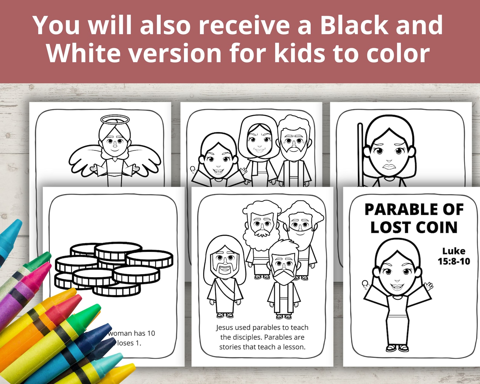 Parable of Lost Coin, Bible Story Poster, Church Bulletin Board ...