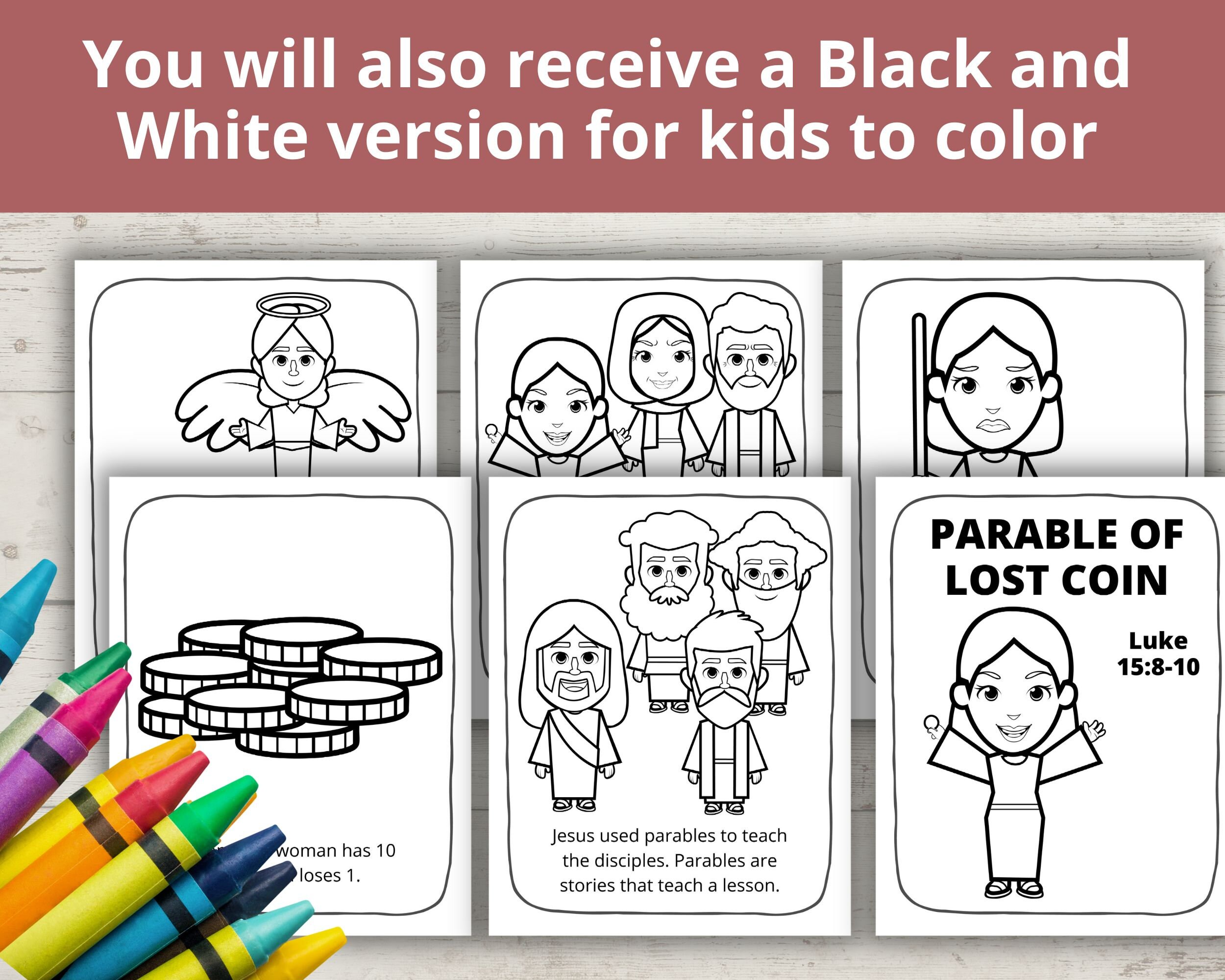 Parable of Lost Coin, Bible Story Poster, Church Bulletin Board ...