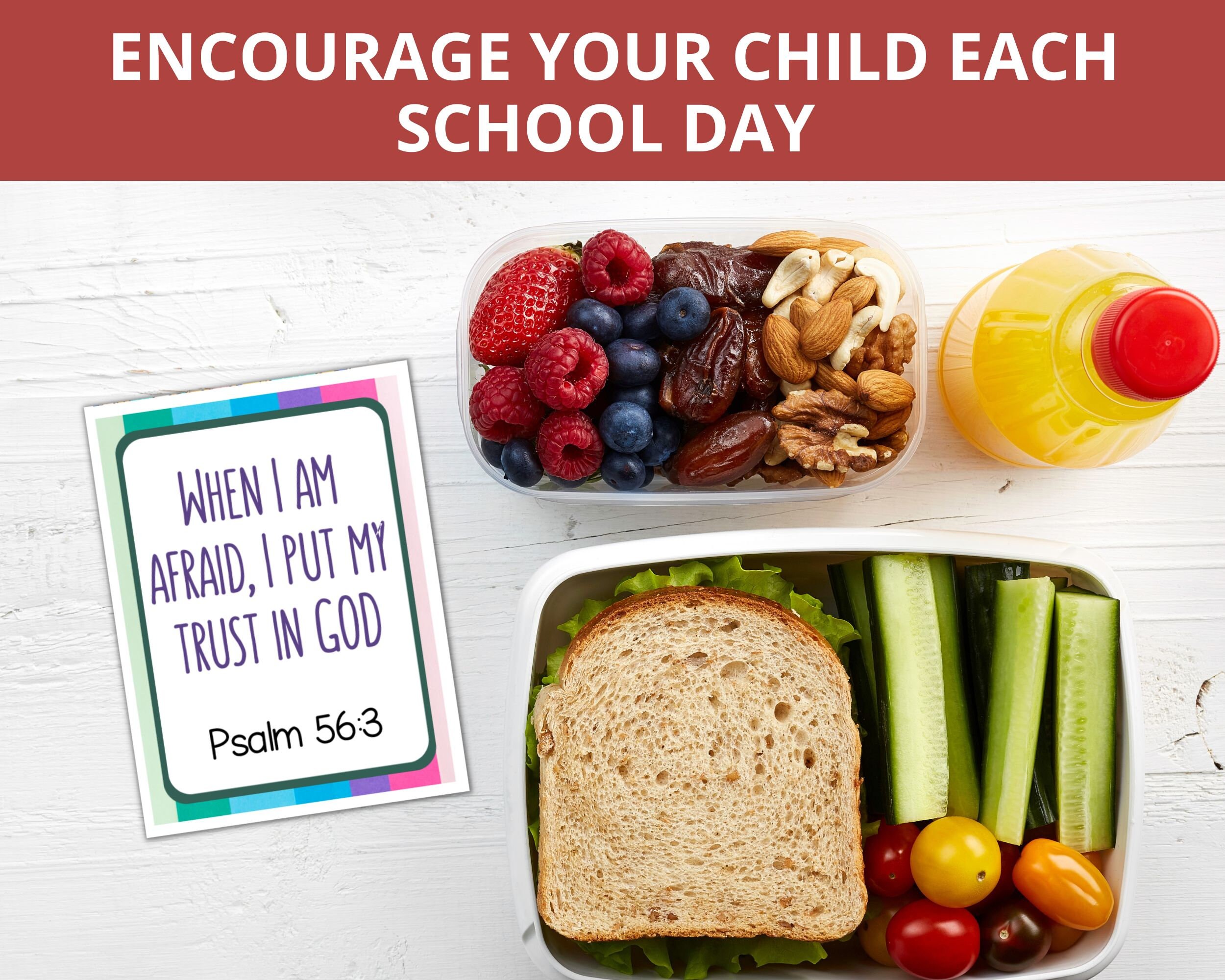 Christian Lunchbox Notes, Scripture Lunch Notes, Scripture Lunch Box ...