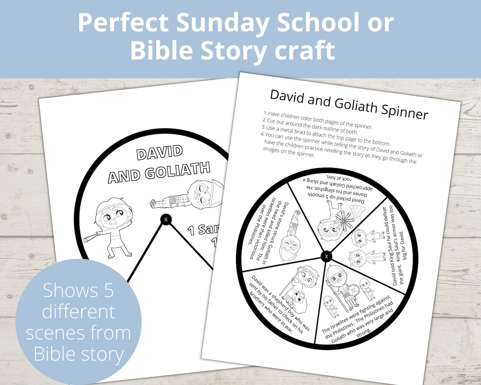 David and Goliath Sunday School Craft, Bible Story Activities, Bible ...