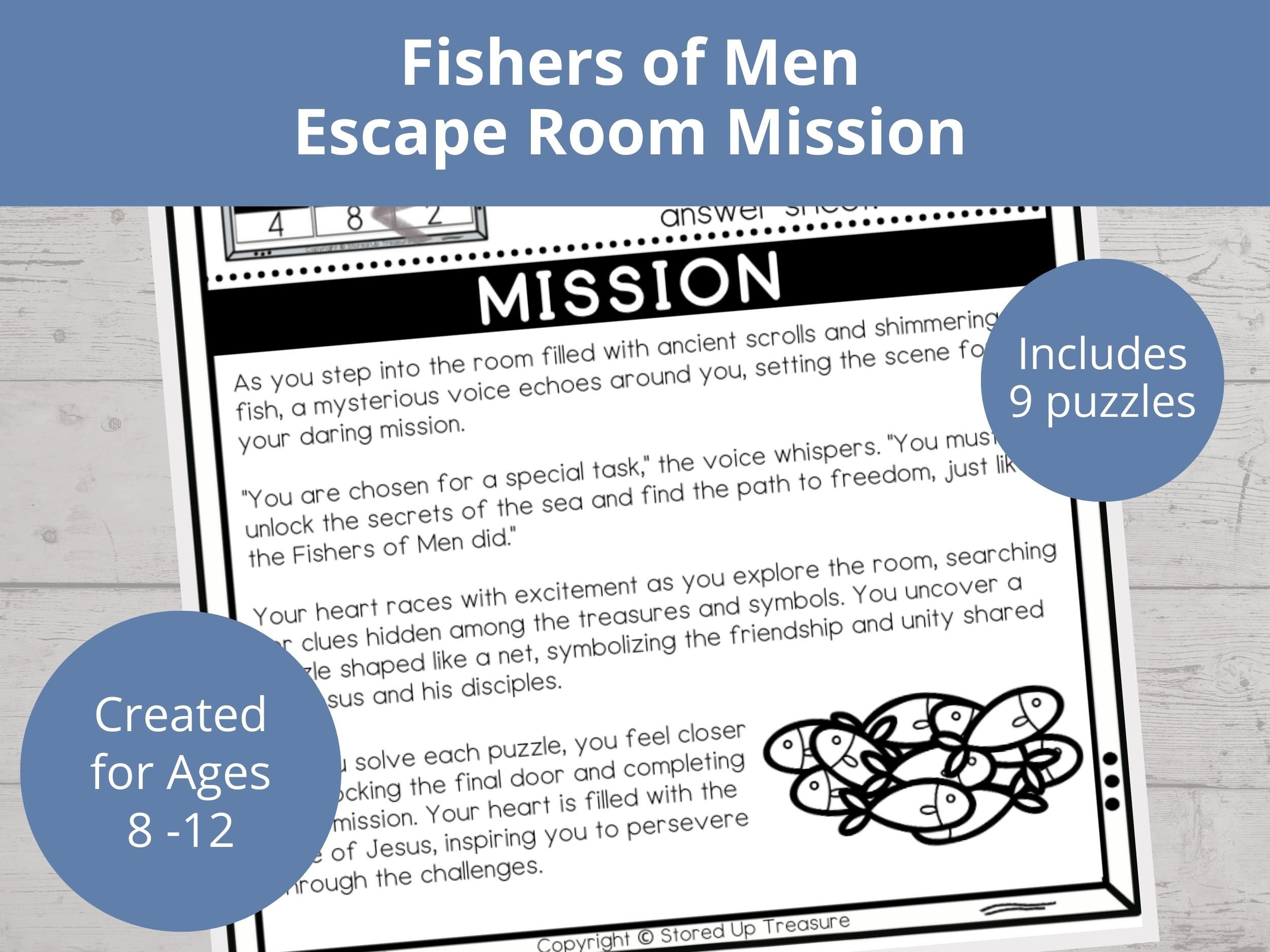 Fishers of Men Craft, Bible Escape Room, Escape Room for Kids, Sunday ...