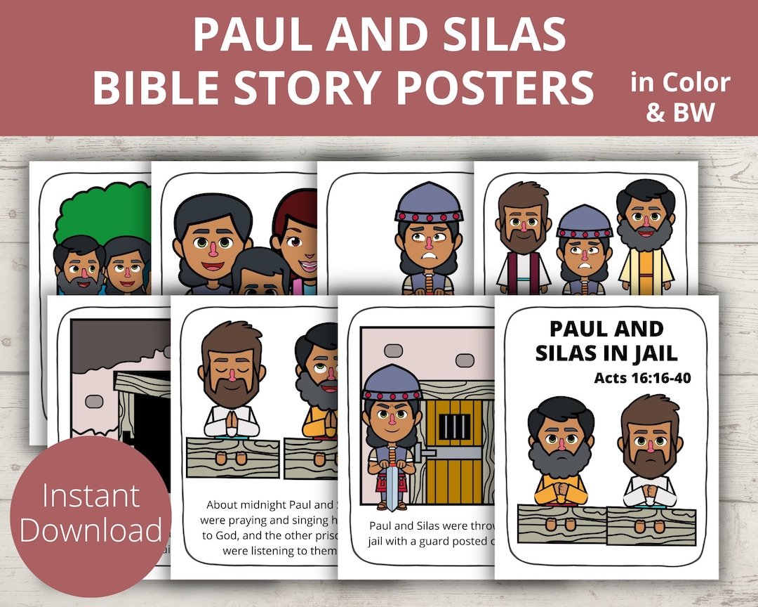 Paul and Silas Bible Crafts for Kids Church Bulletin Board - Etsy