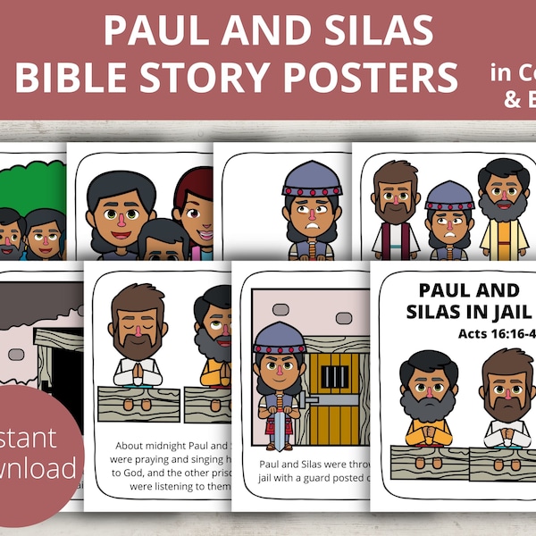 Paul and Silas Coloring Page - Etsy