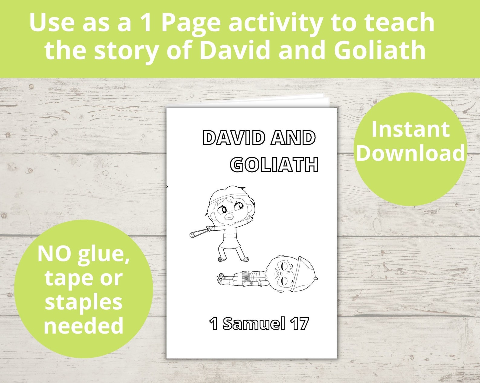 David and Goliath Sunday School Craft, Bible Story Activity, Old ...