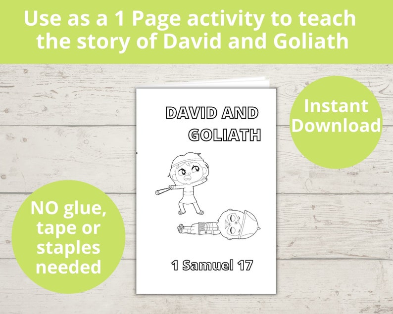 David and Goliath Sunday School Craft, Bible Story Activity, Old ...