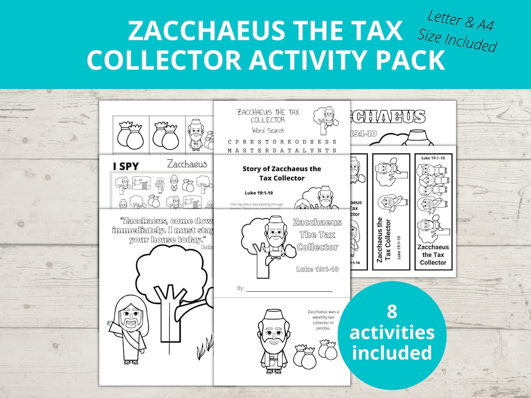 Zacchaeus Printable, Zacchaeus the Tax Collector, Bible Story Crafts ...