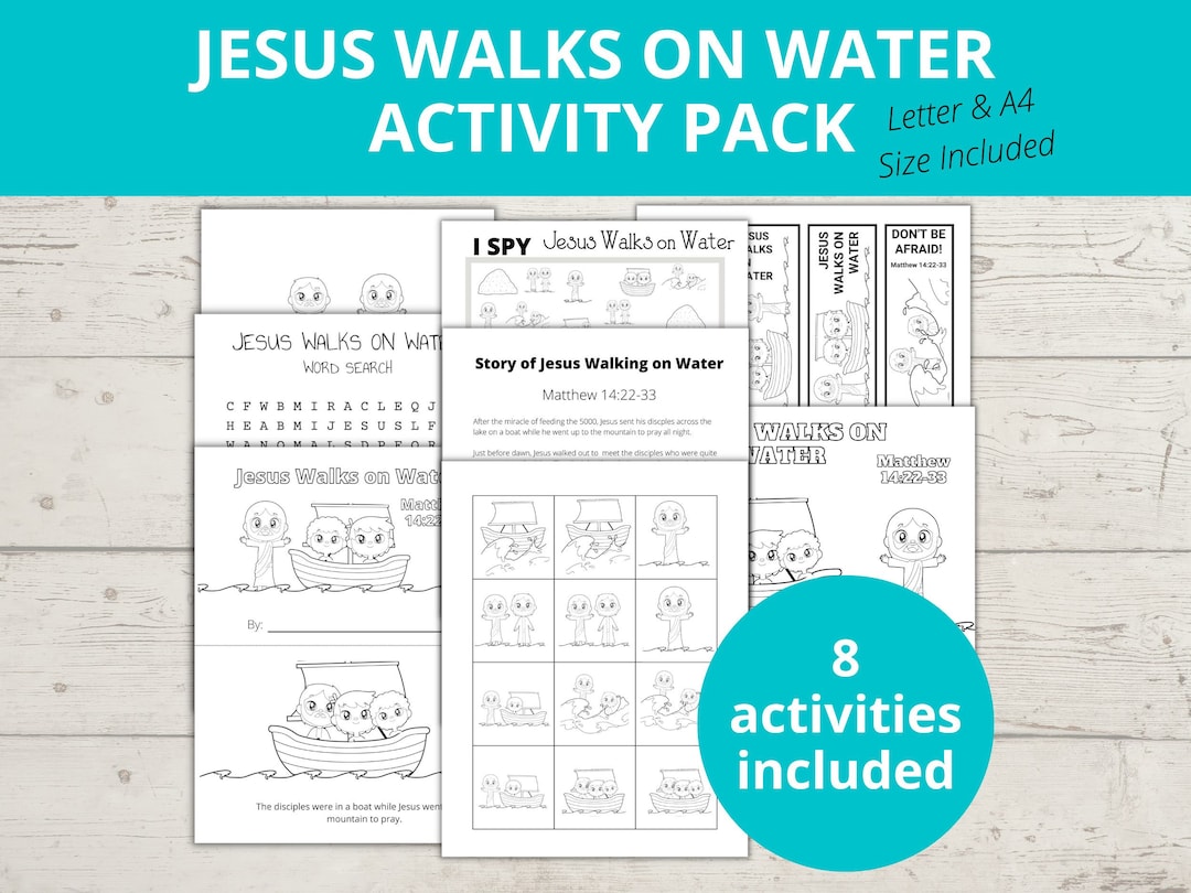 Jesus Walks on Water, Bible Story Craft, Sunday School Lesson, Activity ...