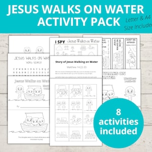 Jesus Walks on Water, Bible Story Craft, Sunday School Lesson, Activity ...