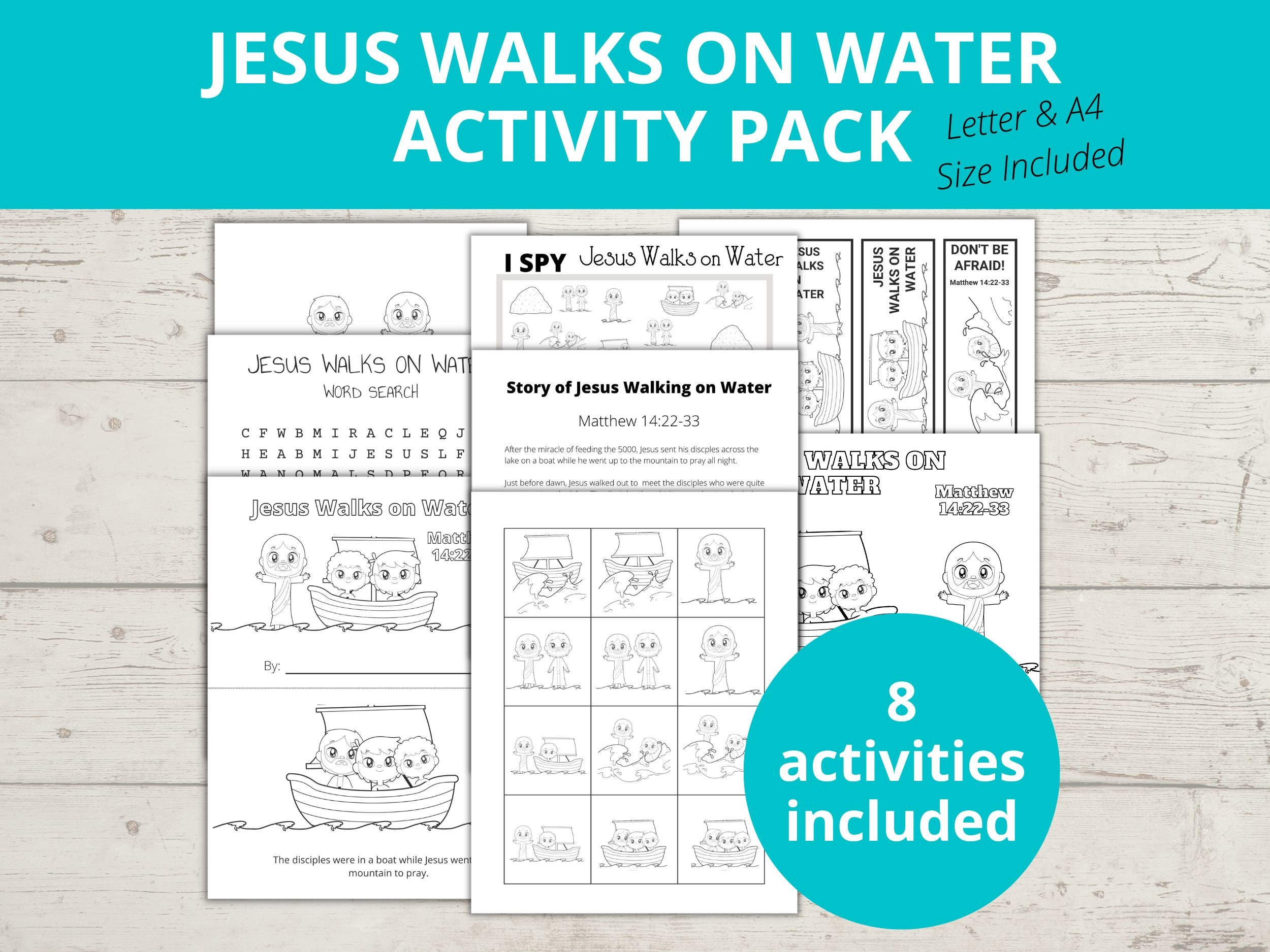 Jesus Walks on Water, Bible Story Craft, Sunday School Lesson, Activity ...