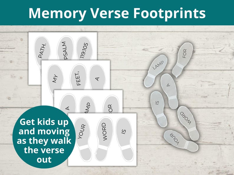 Your Word is a Lamp for My Feet, Psalm 119:105 Printable, Sunday School ...
