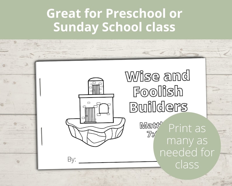 Build Your House on the Rock, Wise and Foolish Builders, Sunday School ...