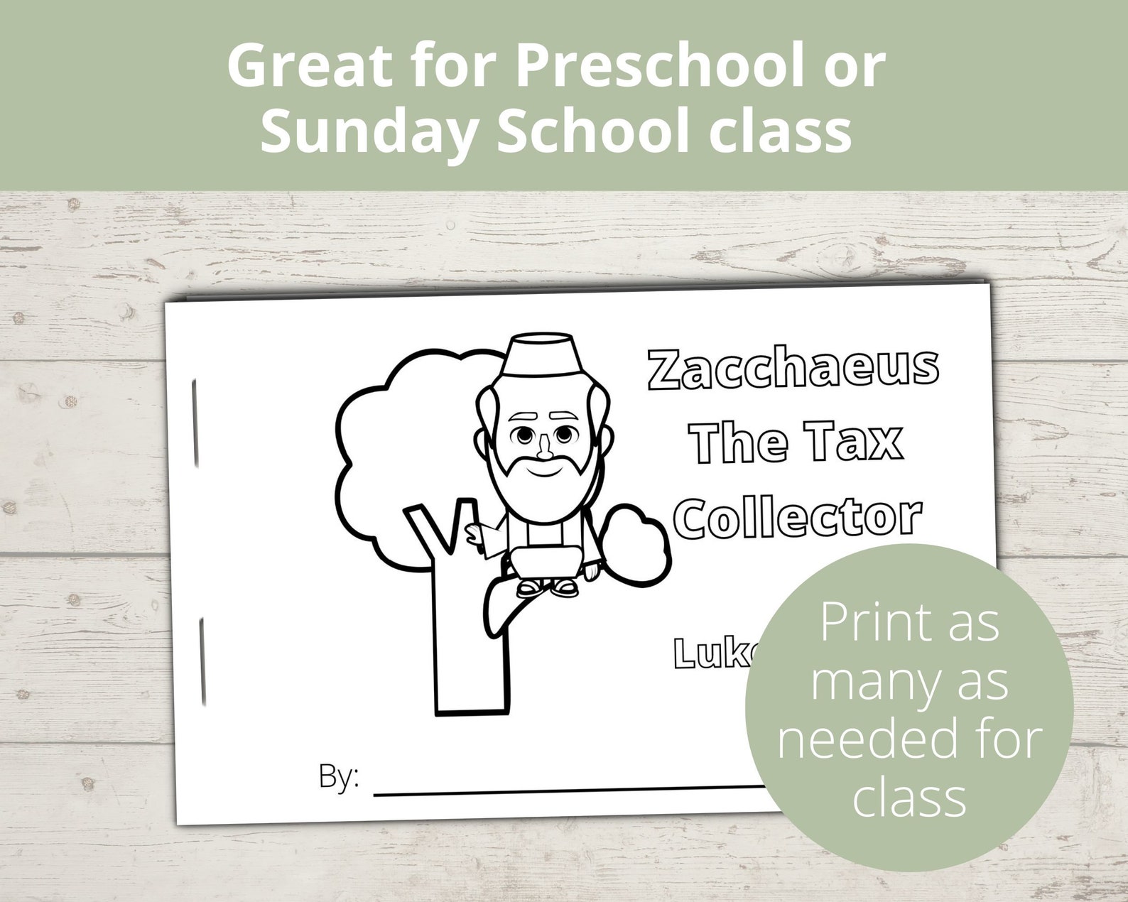 Zacchaeus Bible Craft, Homeschool Bible, Mini Booklet, Zacchaeus Craft ...