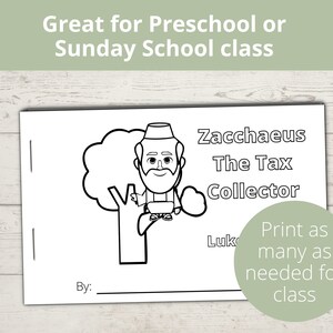 Zacchaeus Bible Craft, Homeschool Bible, Mini Booklet, Zacchaeus Craft ...