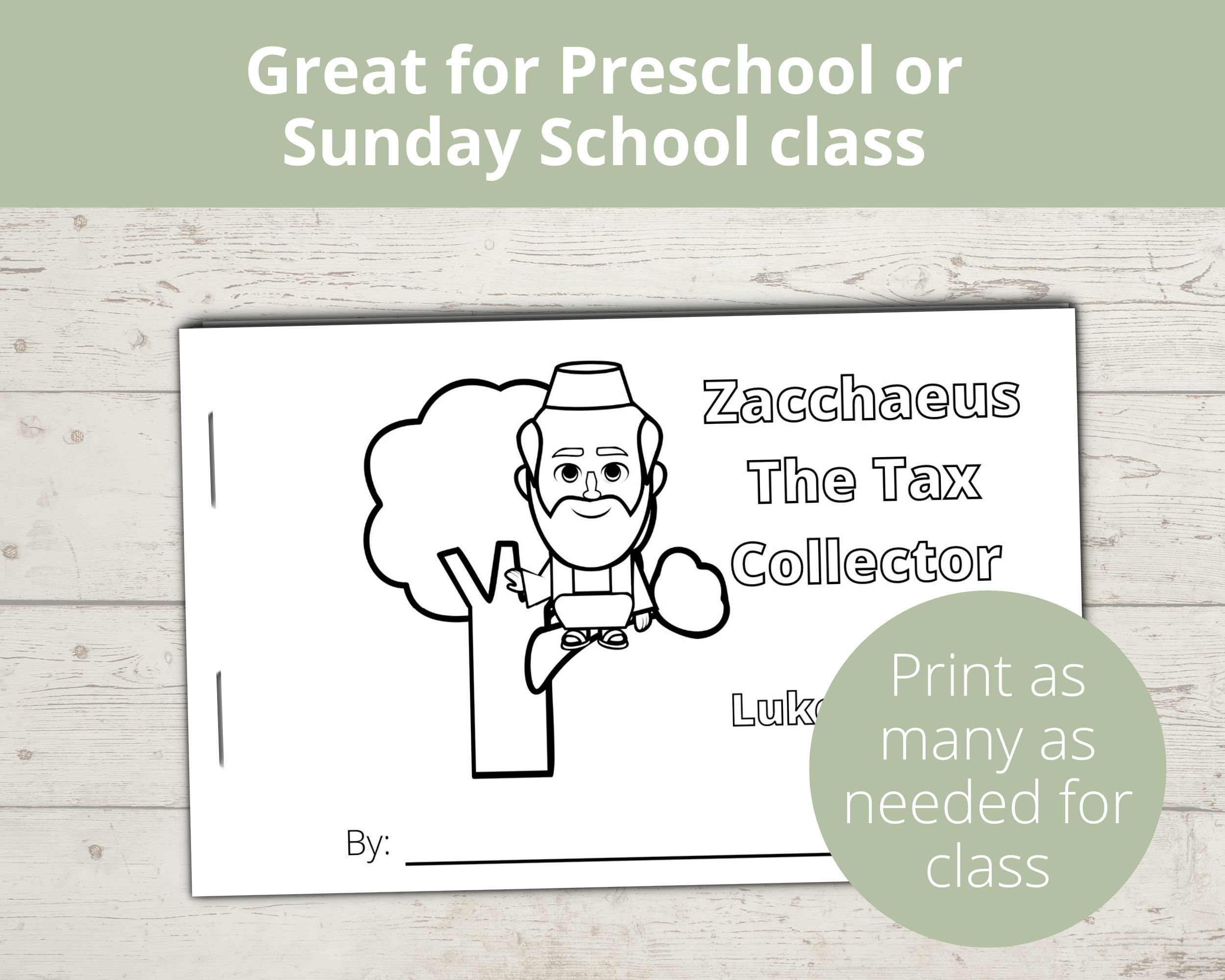 Zacchaeus Bible Craft, Homeschool Bible, Mini Booklet, Zacchaeus Craft ...