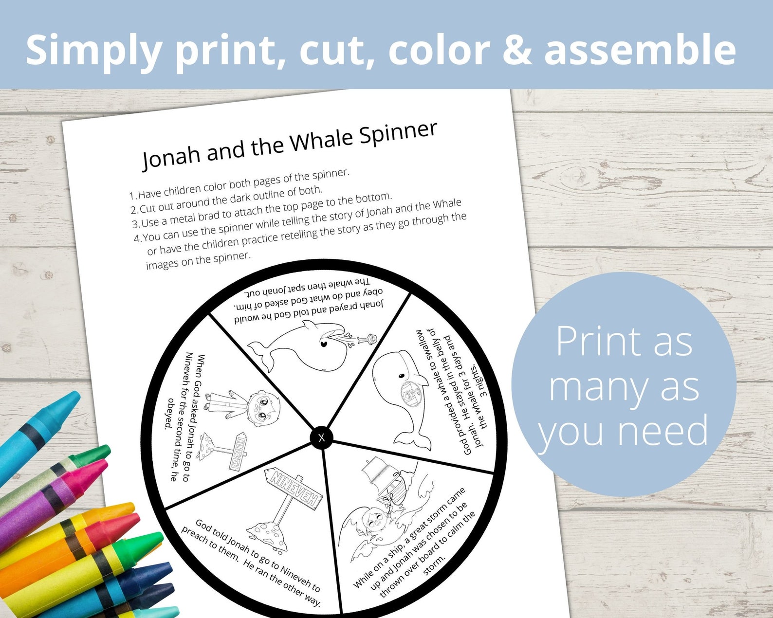 Jonah and the Whale Sunday School Craft, Bible Story Activities ...