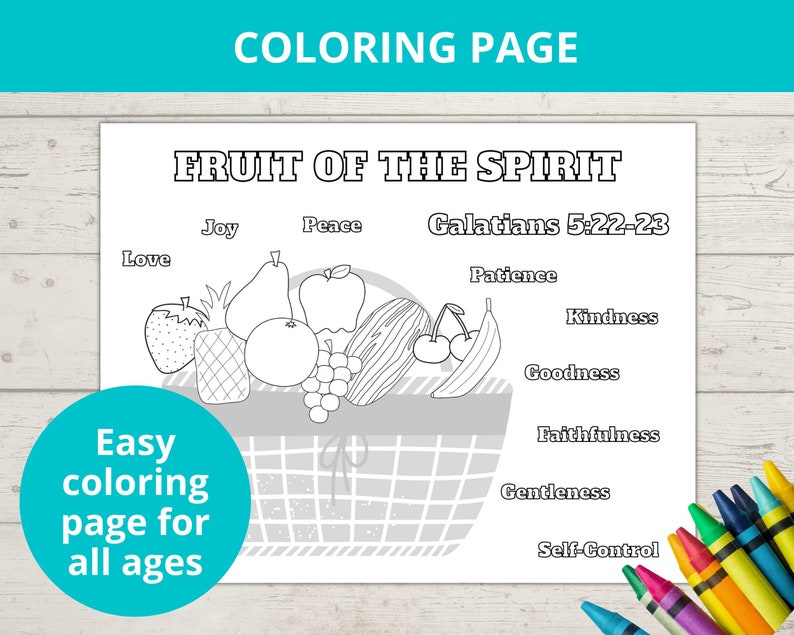 Fruit of the Spirit Activity Pack, Printable Bible Story Activities ...