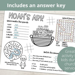 Noahs Ark Activities, Bible Story for Kids, Noahs Ark Craft, Church ...