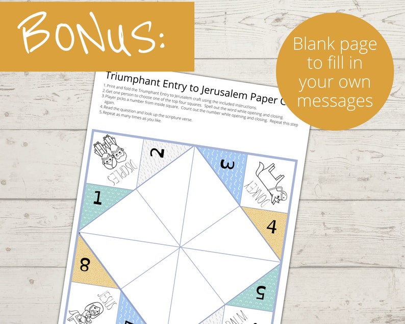 Palm Sunday Craft, Jesus Triumphant Entry to Jerusalem Bible Story ...