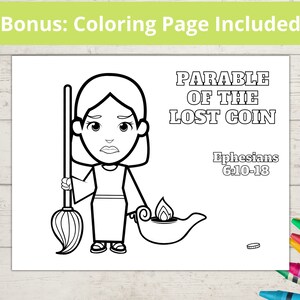Parable of the Lost Coin, Preschool Bible, Homeschool Bible Worksheets ...