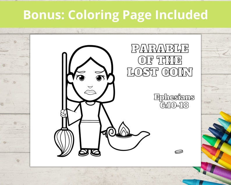Parable of the Lost Coin, Preschool Bible, Homeschool Bible Worksheets ...