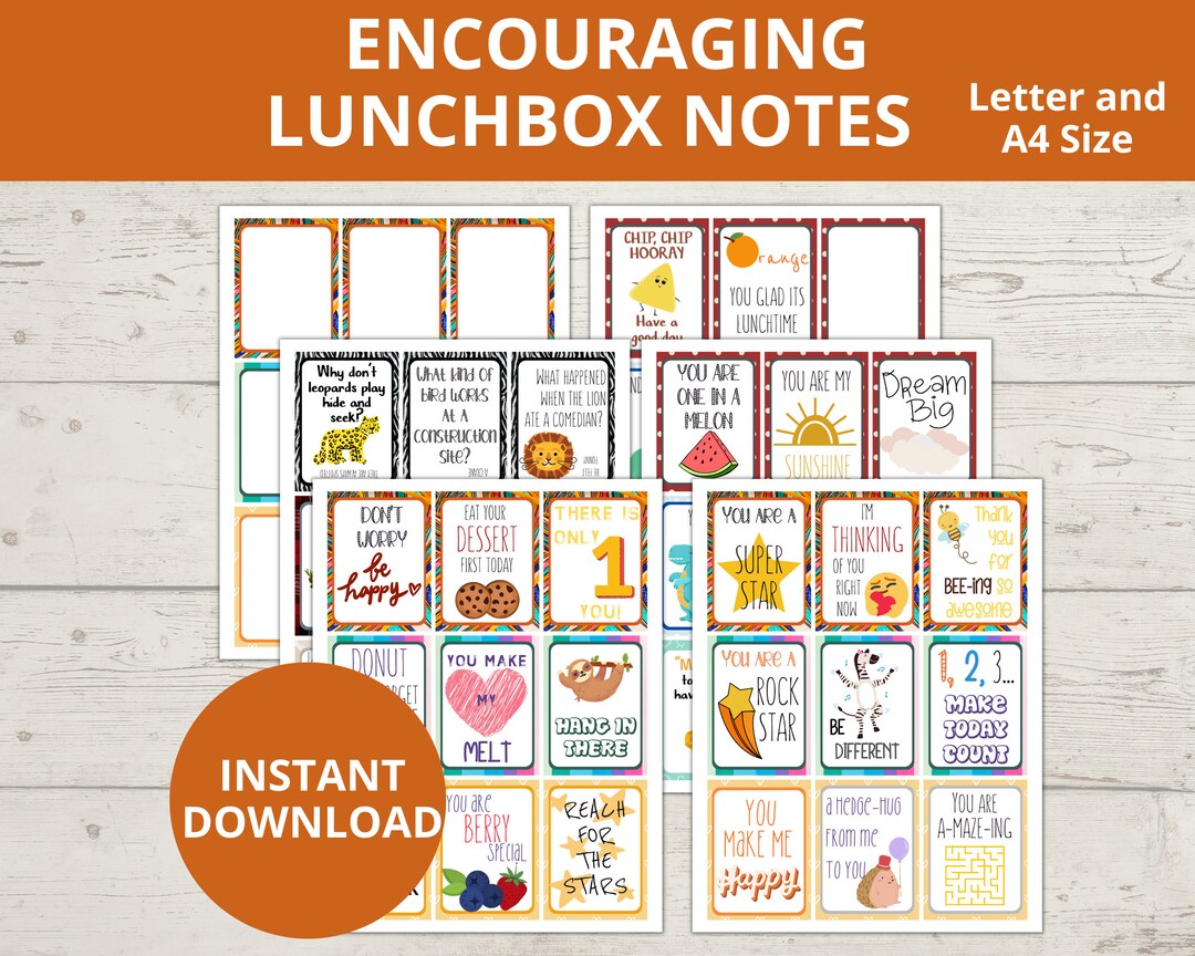 Lunchbox Notes for Kids, Seasonal Lunchbox Notes, Positive Affirmations ...