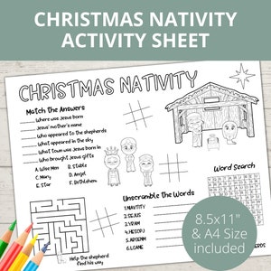 Christmas Nativity for Kids, Church Kids Activity, Bible Activity ...