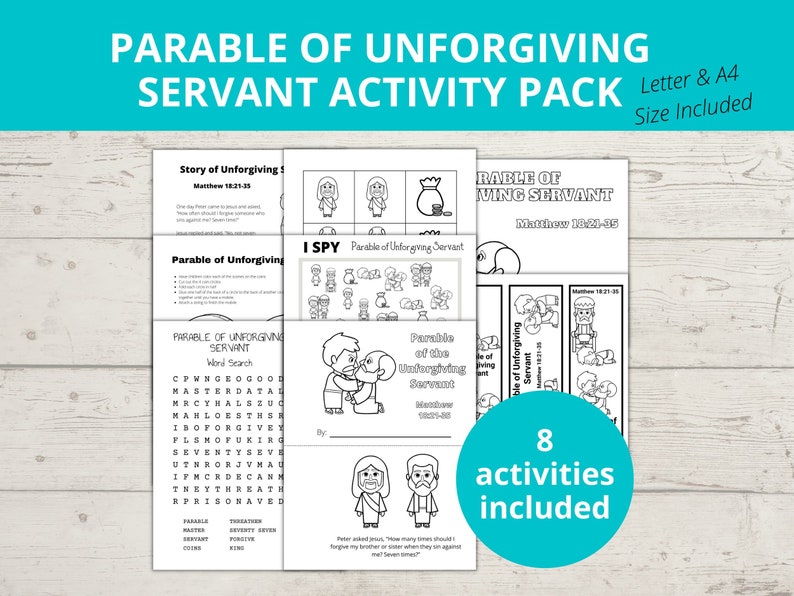 Parable of Unforgiving Servant, Bible Story Crafts, Parables of Jesus ...