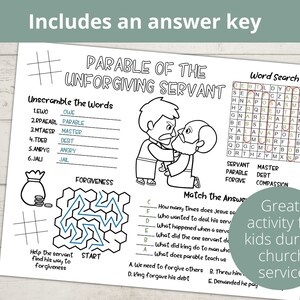 Parable of Unforgiving Servant, Forgiveness Christian, Sunday School ...