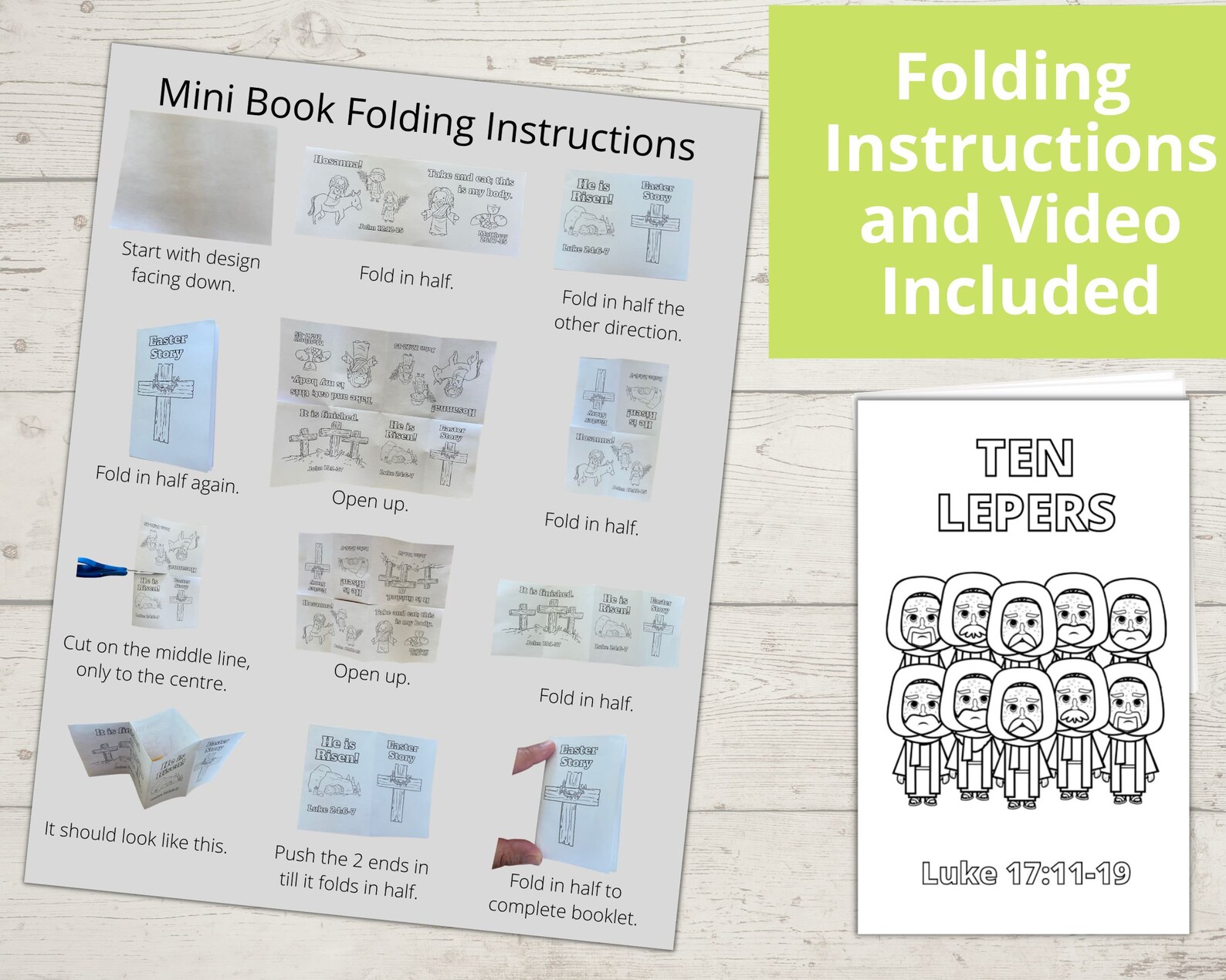 Ten Lepers, Sunday School Craft, Jesus Heals, Printable Mini Book ...