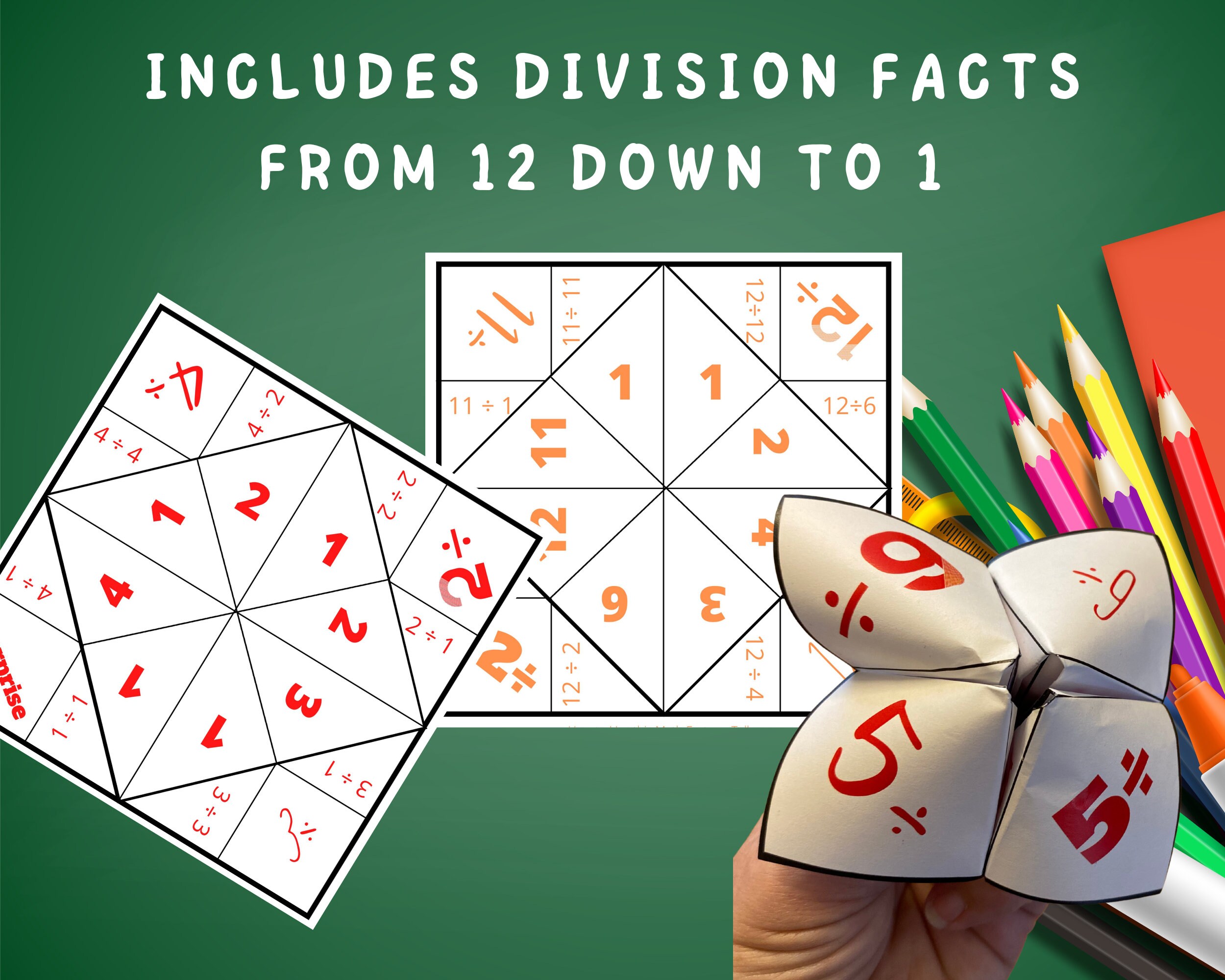 Math Flash Cards, Math Fortune Teller, Times Table, Multiplication ...