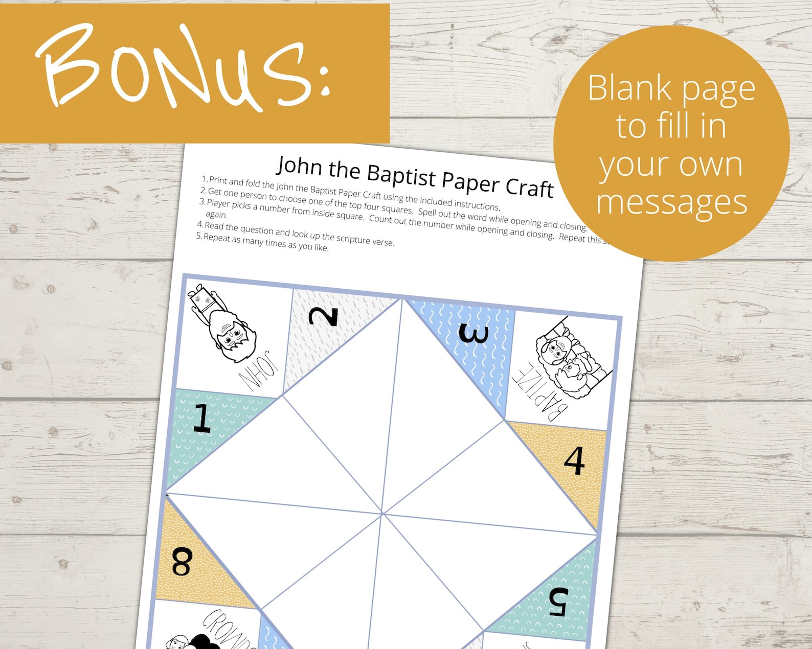 John the Baptist, Bible Story Activity, Sunday School Craft, Fortune ...