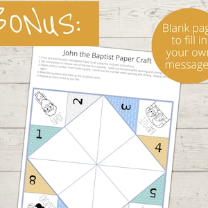 John the Baptist, Bible Story Activity, Sunday School Craft, Fortune ...