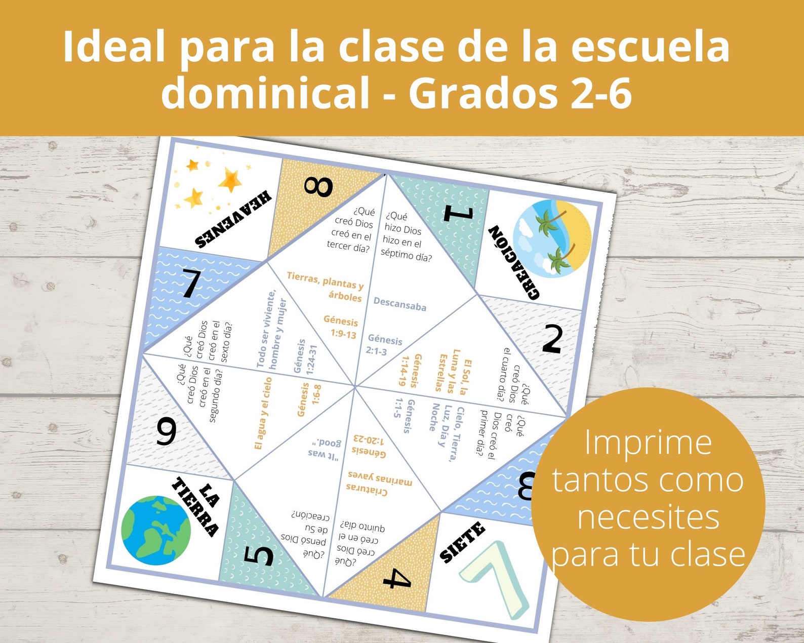 En Español, Dias De La Creacion Historia Biblica Actividad, Days of ...