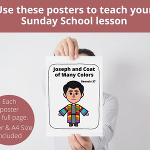 Joseph Coat of Many Colors, Bible Story Poster, Morning Basket, Church ...