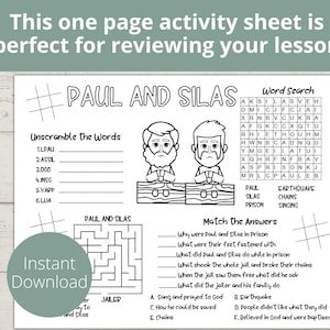 Paul and Silas, Bible Activity, Paul and Silas in Jail, Church Kids ...