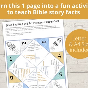 Baptism of Jesus Craft, Jesus Baptized, Fortune Teller, Cootie Catcher ...