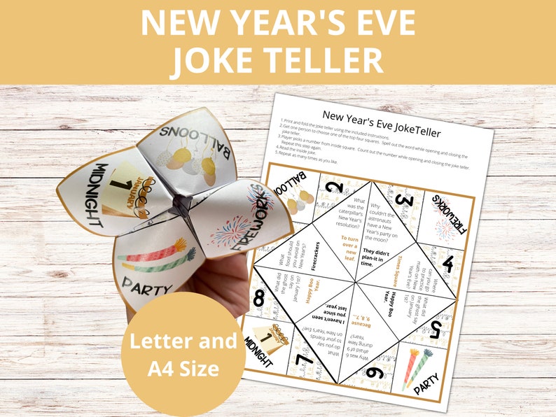New Years Eve Game, Joke Teller, Fortune Teller, Cootie Catcher, Party ...