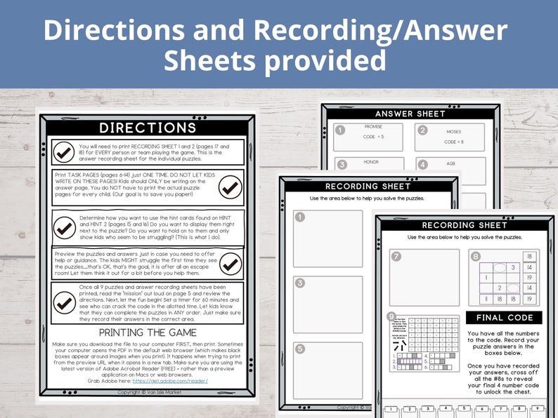 Escape Room Kids, Bible Escape Room Digital Prints, Ten Commandments ...