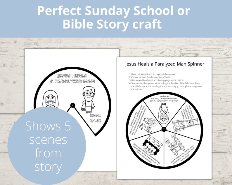 Jesus Heals a Paralyzed Man, Bible Story Craft, Sunday School Activity ...