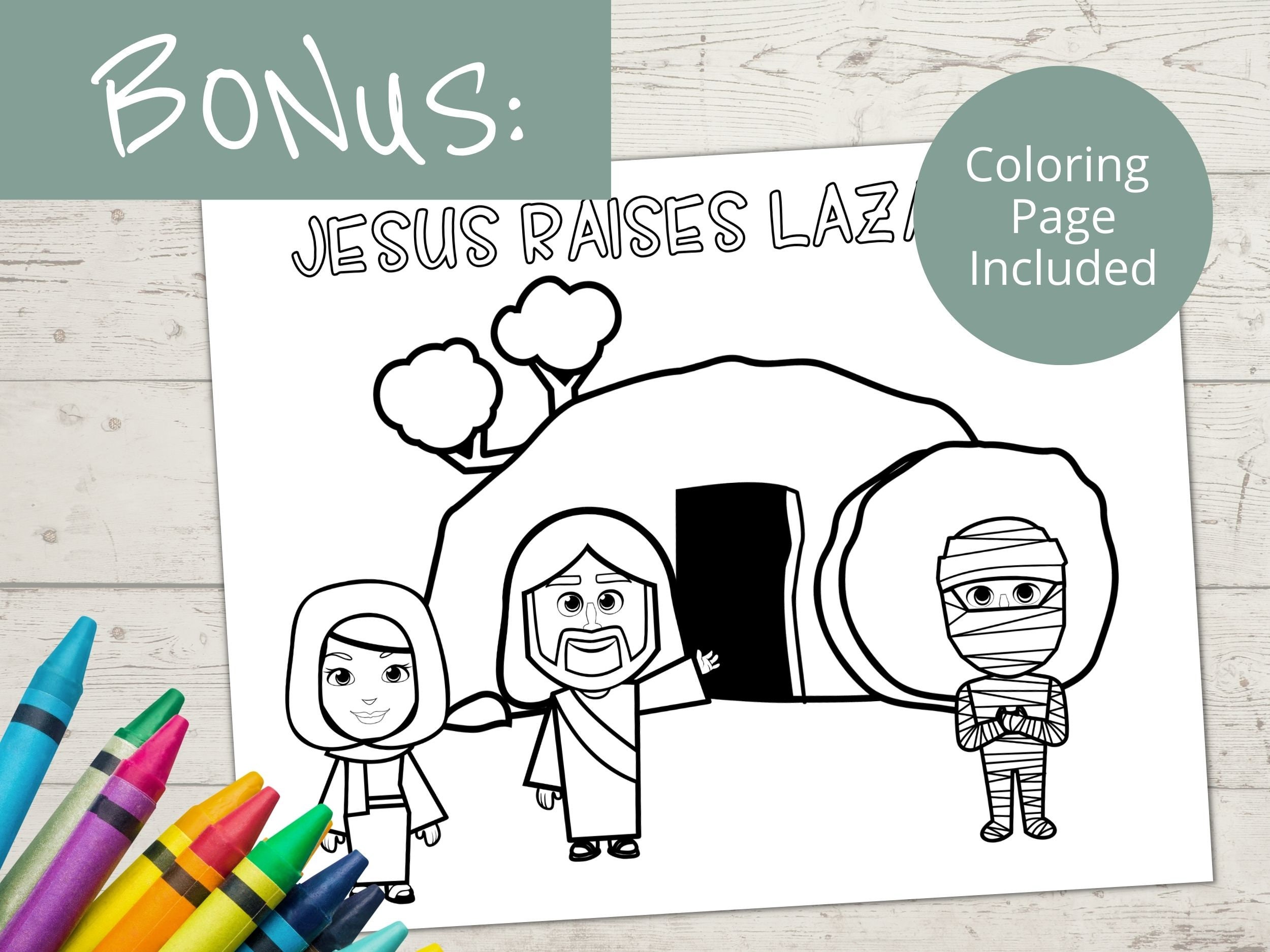 Jesus Raised Lazarus, Bible Activity, Church Kids Activity, Sunday ...