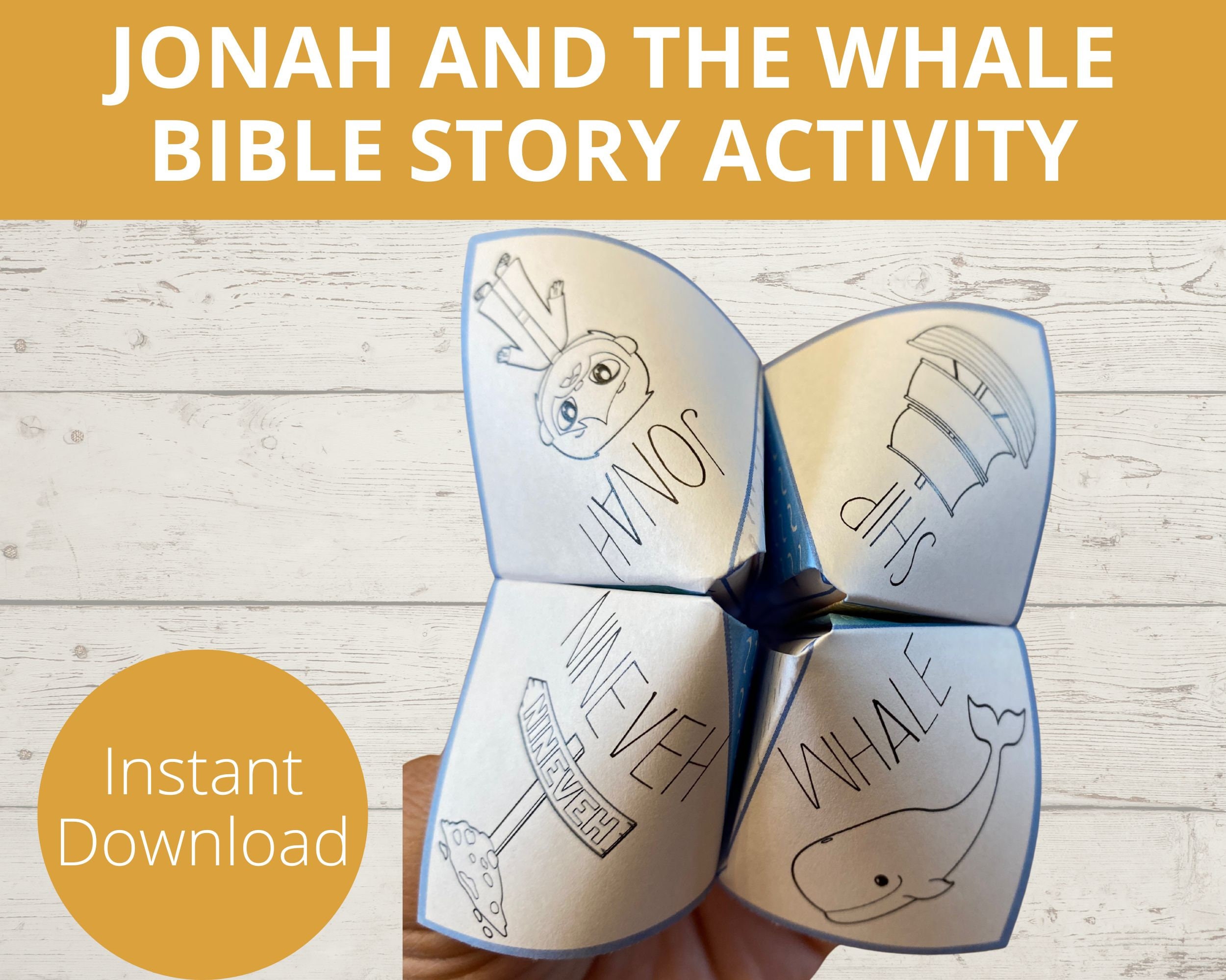 Jonah and the Whale Bible Story Activity Sunday School Craft - Etsy Canada