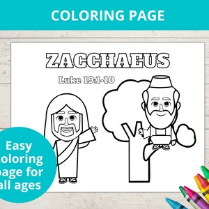 Zacchaeus Printable, Zacchaeus the Tax Collector, Bible Story Crafts ...